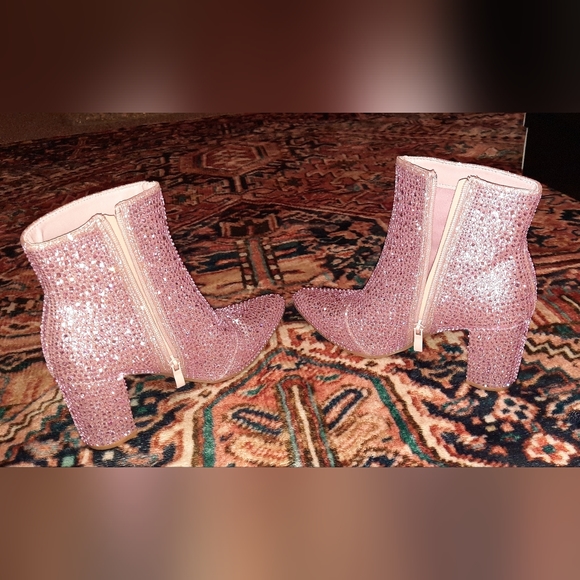 True Freedom | Shoes | Womens Pink Rhinestone Ankle Boots | Poshmark